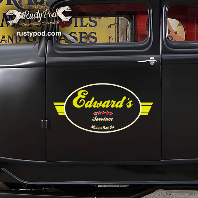 personalized garage lettering old school door decal shop truck door ...