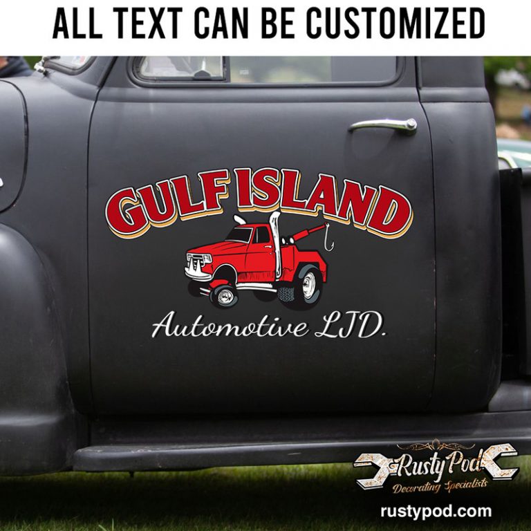 personalized towing truck lettering vintage lettering sticker 12217 ...