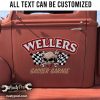 personalized skull and wrench lettering gasser garage door art sticker ...