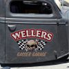 personalized skull and wrench lettering gasser garage door art sticker ...
