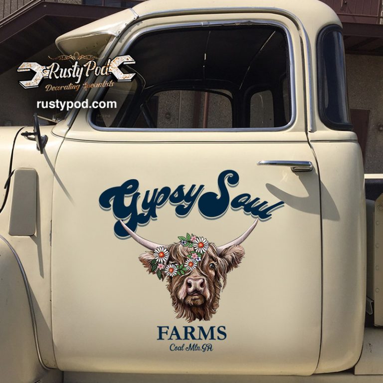 personalized gypsy farm lettering sticker 12236 - Rustypod Store