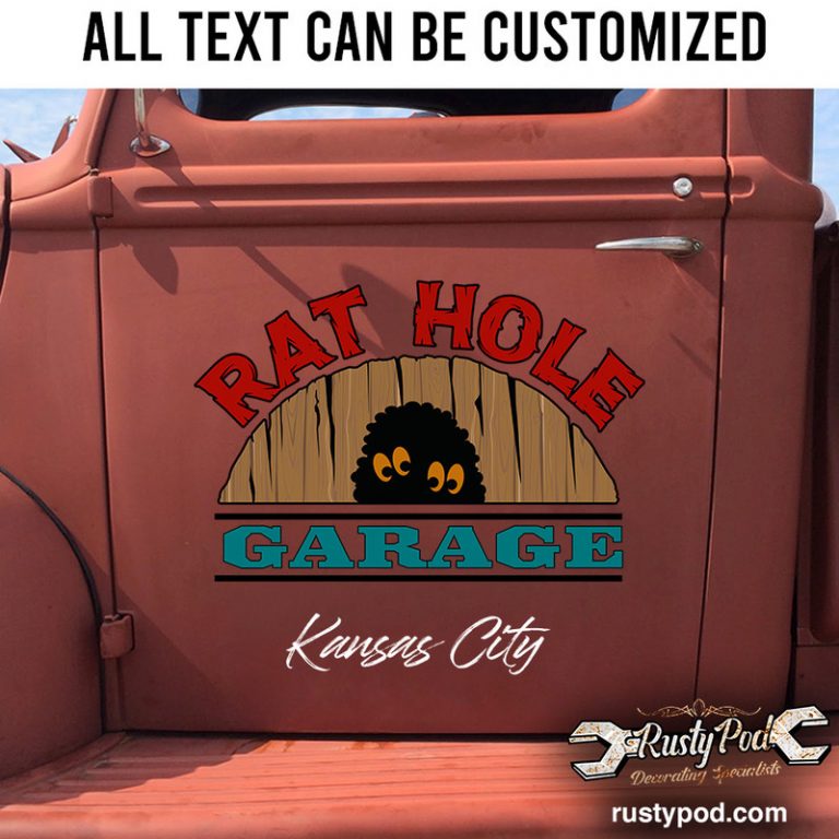 personalized rat hold garage rat rod lettering sticker 12239 - Rustypod ...