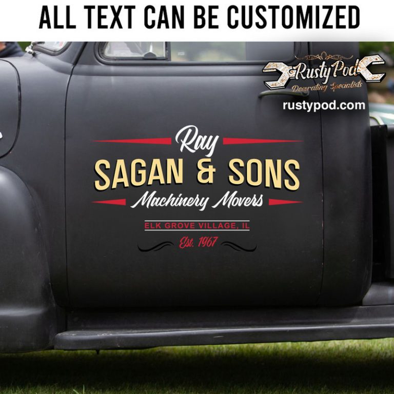 personalized us dot lettering old school hot rod lettering sticker ...