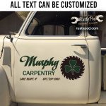 personalized carpenter woodworking sign lettering sticker 12251 ...