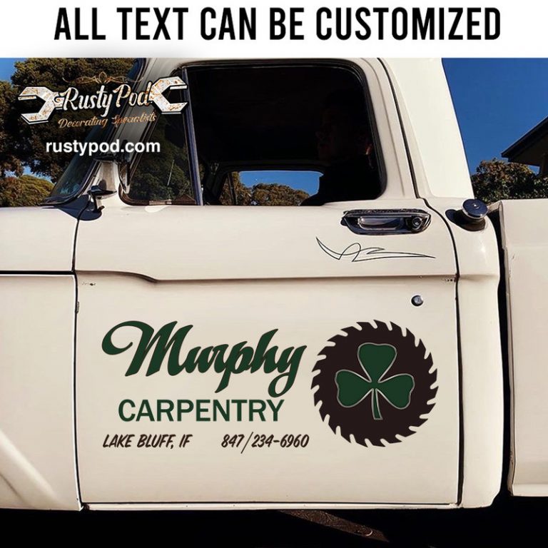 personalized carpenter woodworking sign lettering sticker 12251 ...