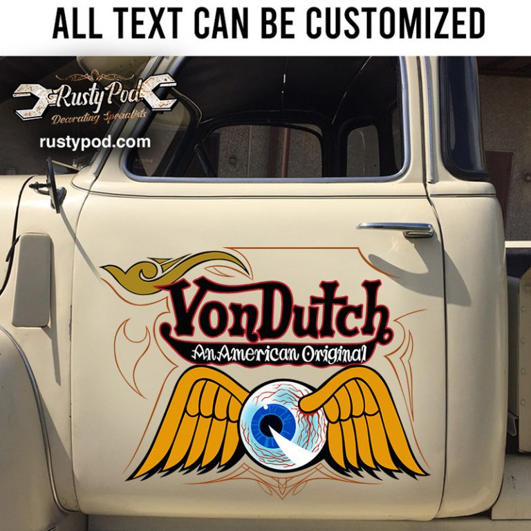 vondutch flyin eyeball kustom kulture old school truck door art sticker ...