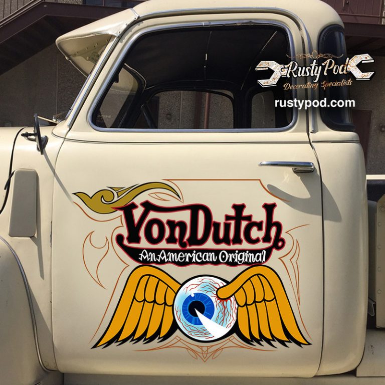 vondutch flyin eyeball kustom kulture old school truck door art sticker ...