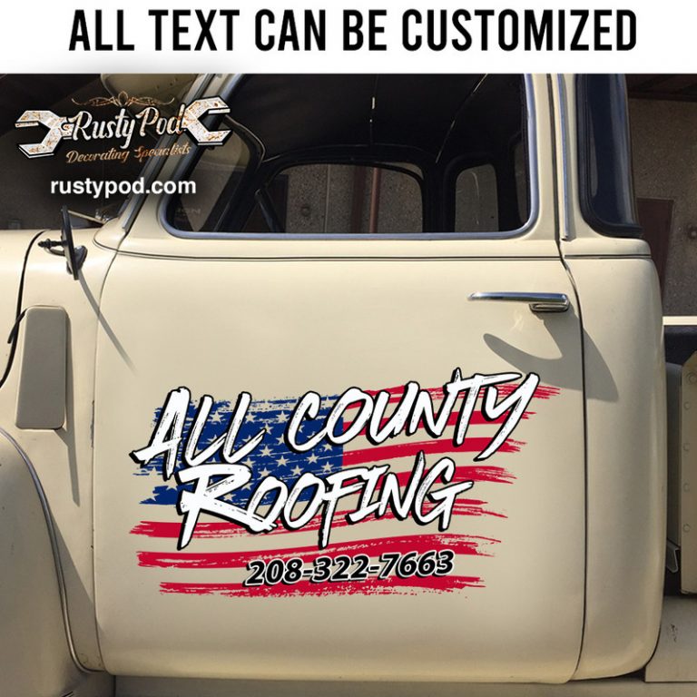 personalized usa flag patriot lettering sticker 12256 - Rustypod Store