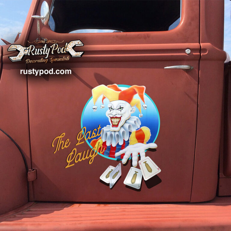 personalized clown and bomb hot rod sticker vintage truck shop ...