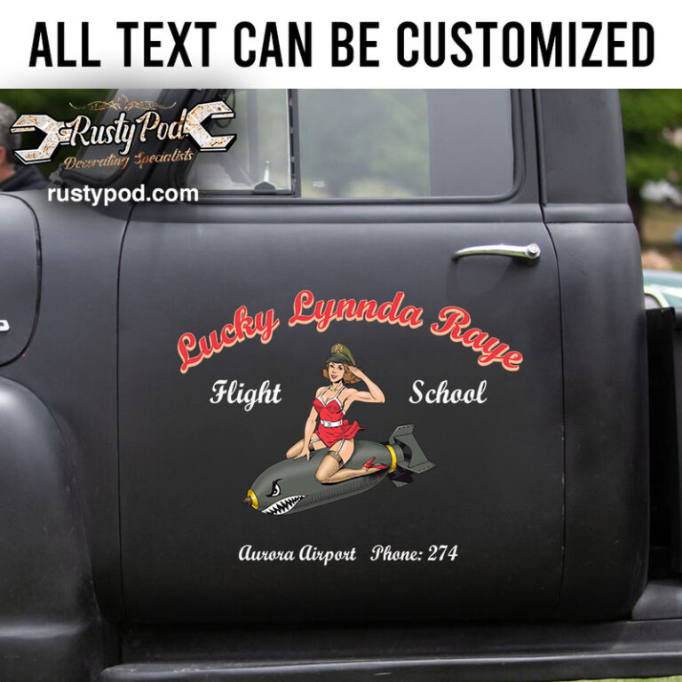 personalized pin up girl and bomb lettering ww2 nose art lettering rat ...