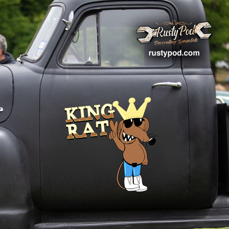 personalized pinstriping king rat lettering rat rod door art hot rod ...