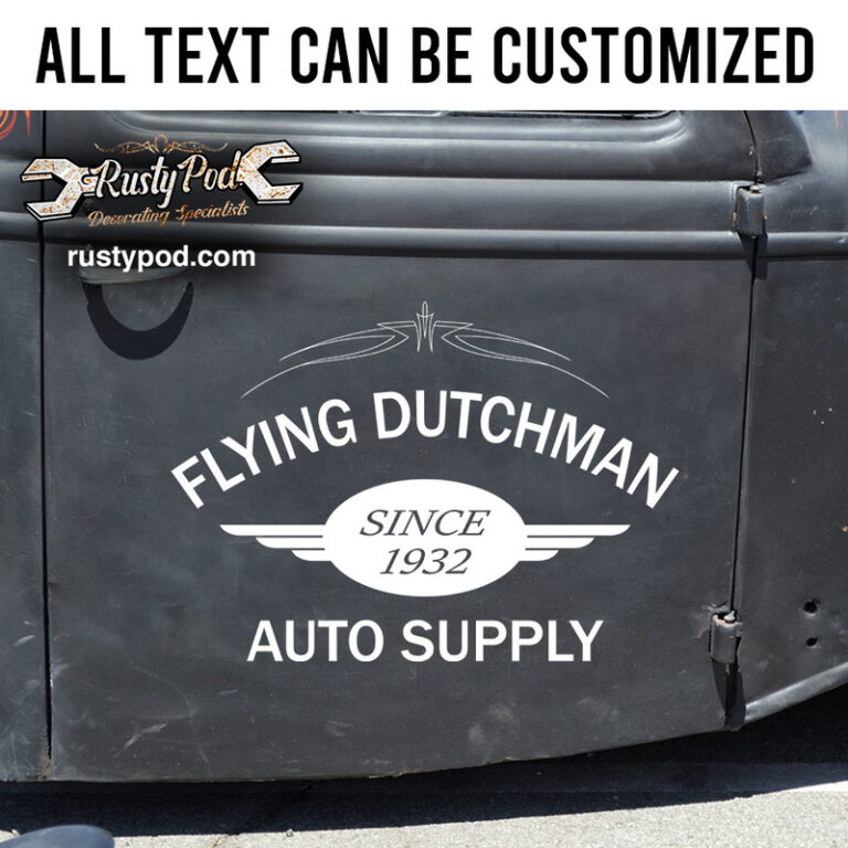 2 pcs personalized hot rod garage | vintage garage vinyl sticker 09974 ...