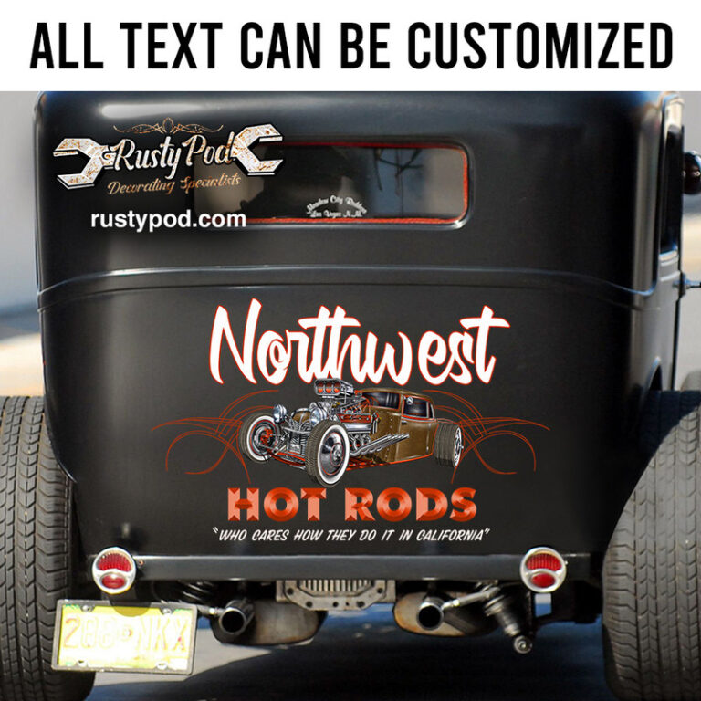 personalized rat rod pinstriping hot rod garage lettering sticker 12304 ...