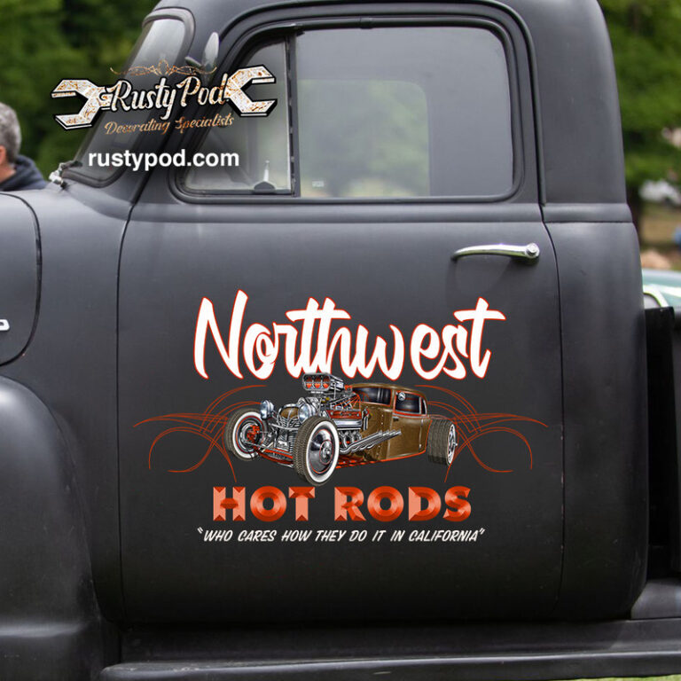 personalized rat rod pinstriping hot rod garage lettering sticker 12304 ...