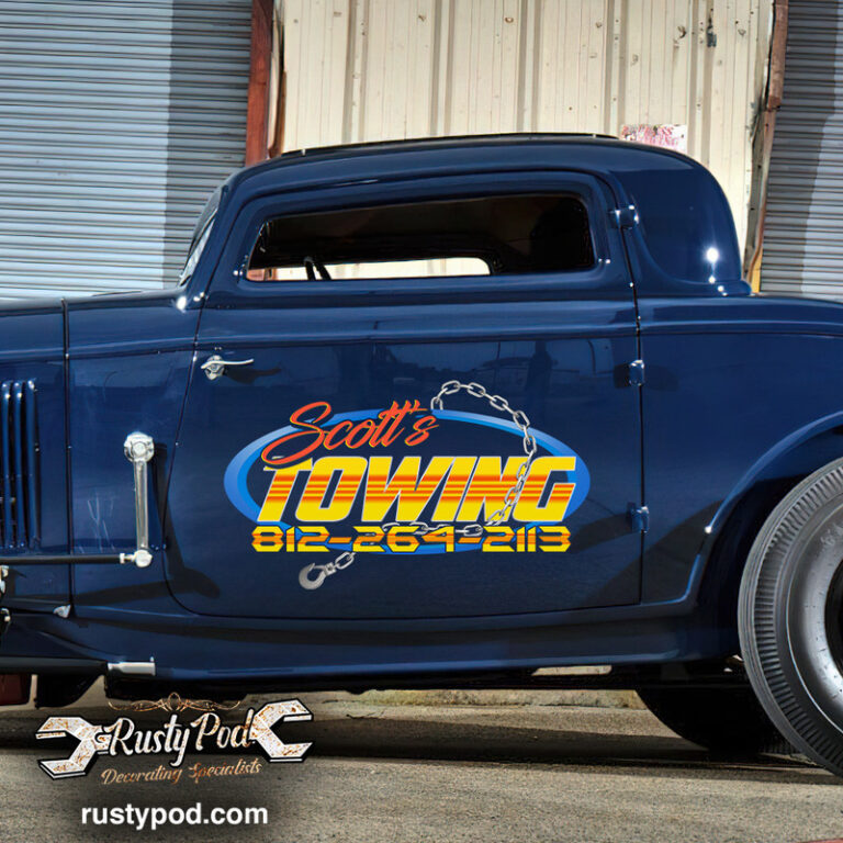 personalized towing truck company sign trucking graphics car lettering ...
