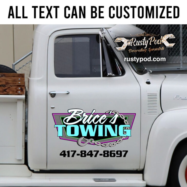 personalized towing truck door sign truck graphics us dot lettering ...