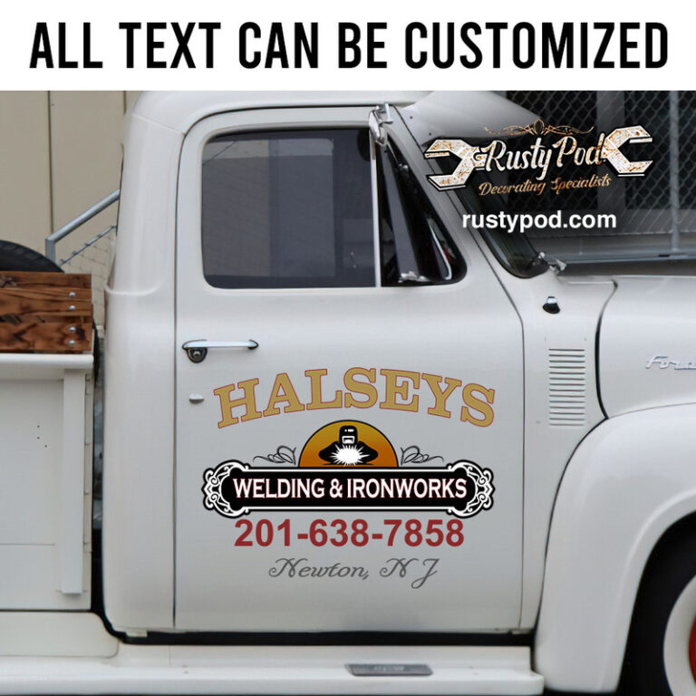 personalized welding and ironworks door sign car lettering sticker ...