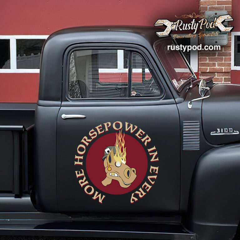 personalized horsepower vintage truck lettering old school truck car ...
