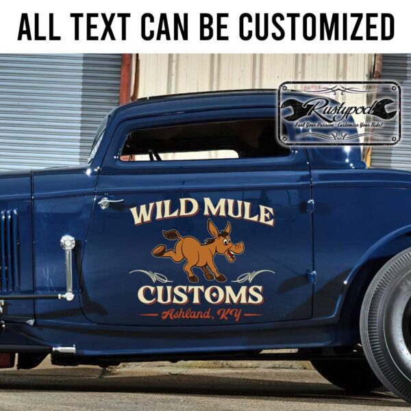 personalized donkey garage mule lettering pinstriping lettering sticker ...