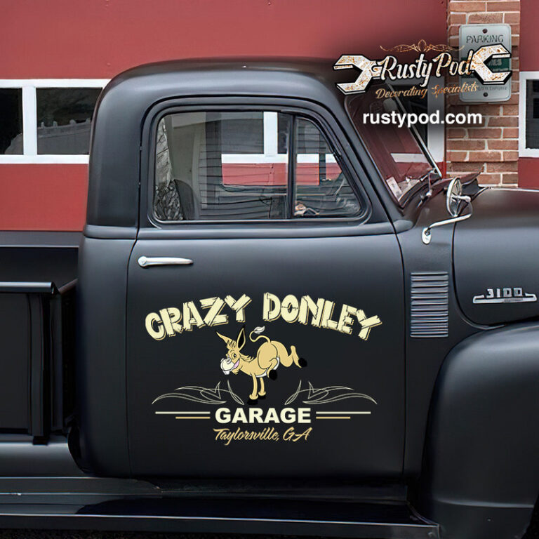 personalized donkey garage mule lettering pinstriping lettering sticker ...