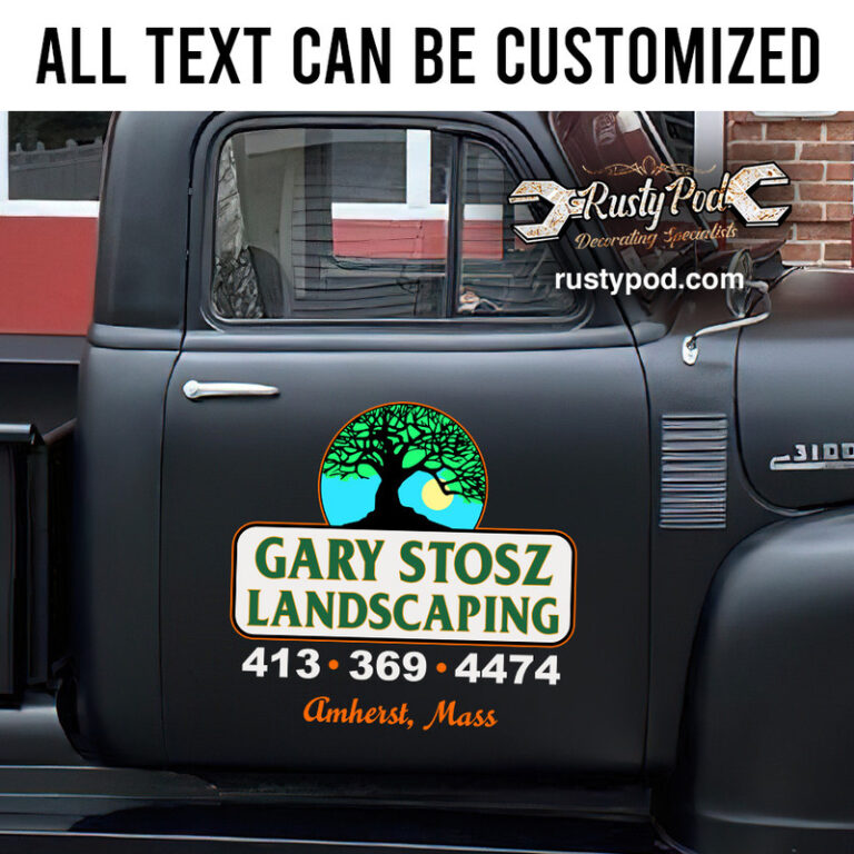 personalized landscaping company sign door art lettering sticker 12327 ...