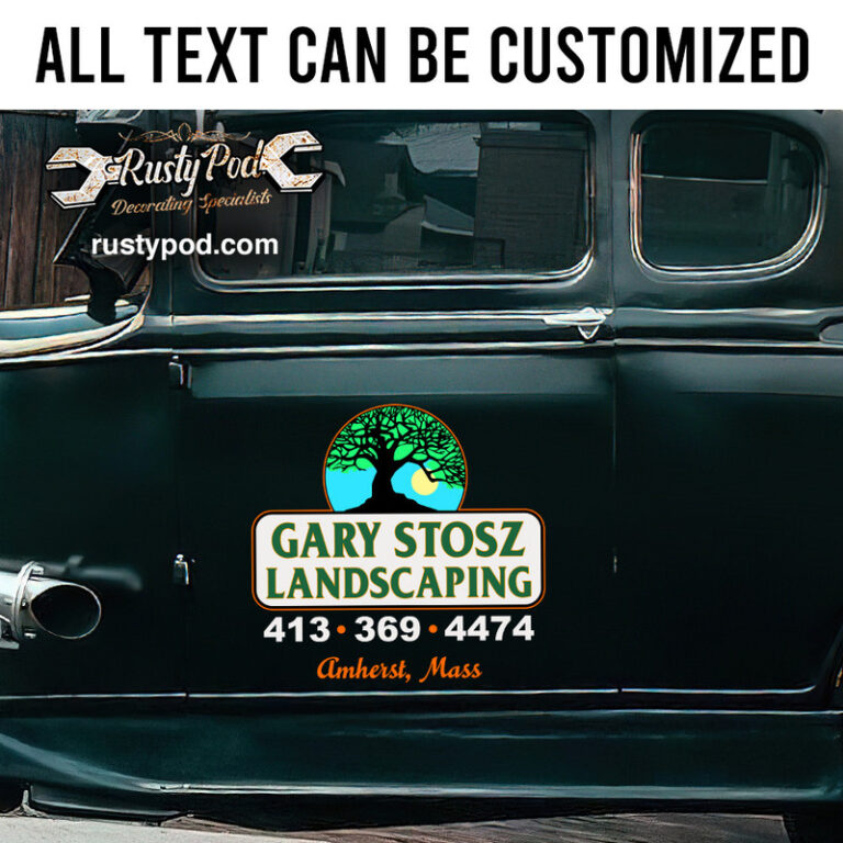 personalized landscaping company sign door art lettering sticker 12327 ...