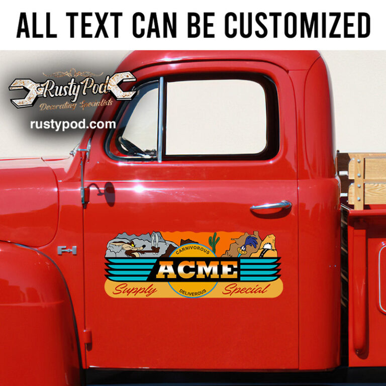 acme supply hot rod door art kustom kulture rat rod decal old school ...