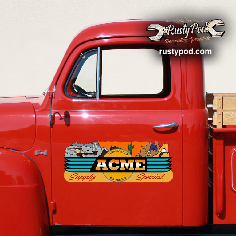 acme supply hot rod door art kustom kulture rat rod decal old school ...