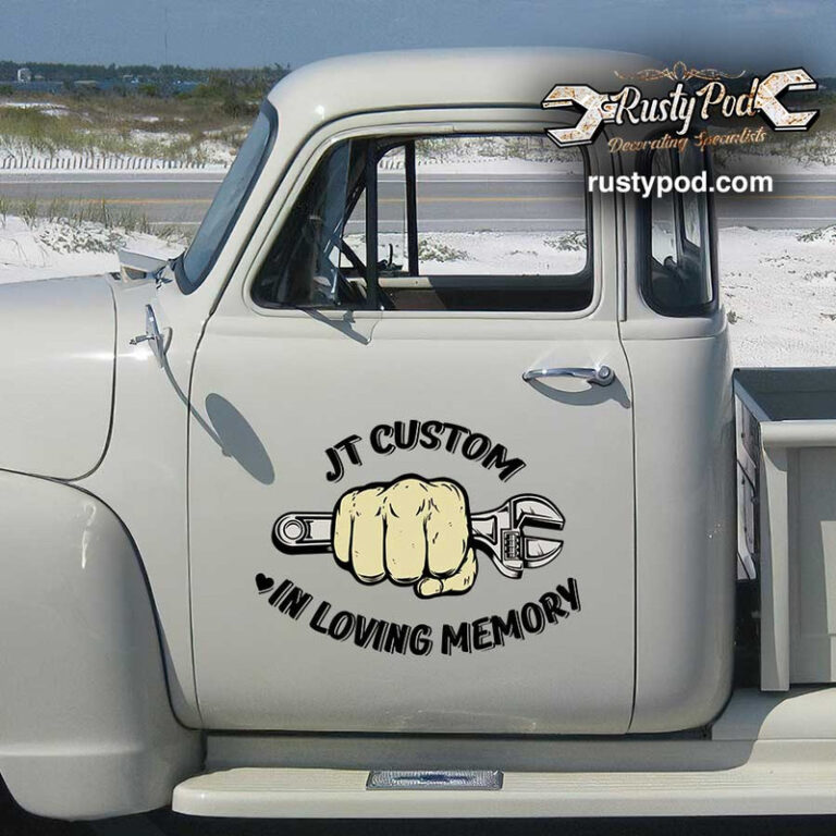 personalized wrench garage lettering hot rod decal rat rod door art ...
