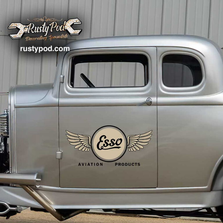 personalized gasoline lettering sign vintage truck lettering sticker ...