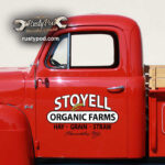 personalized organic farm sign vintage truck lettering sticker 12364 ...