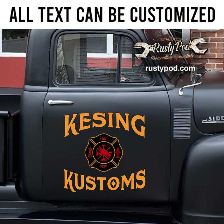 personalized firefighter sign fire dept lettering sticker 12367 ...