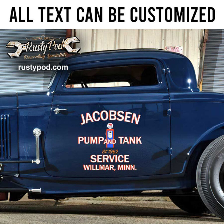 personalized pump and tank service gasoline pump lettering sticker ...