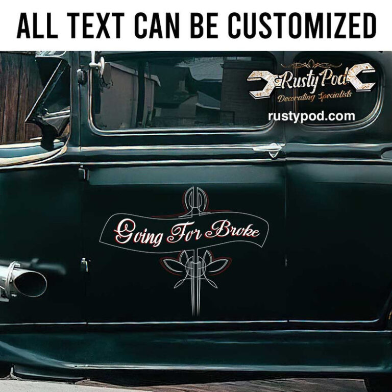 personalized pinstriping ribbon hot rod garage vintage truck shop ...