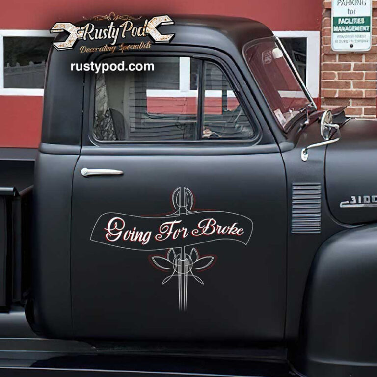 personalized pinstriping ribbon hot rod garage vintage truck shop ...