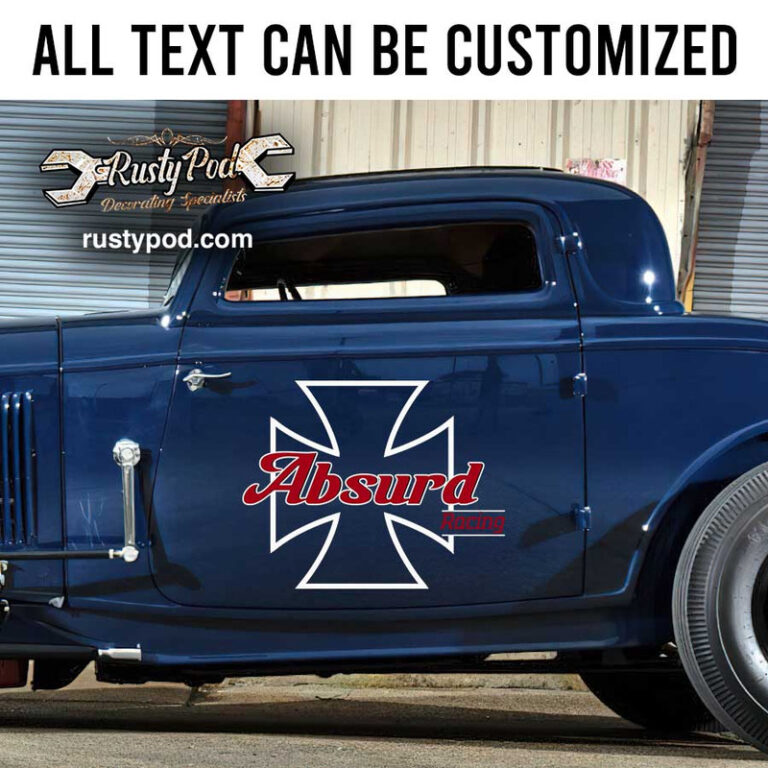 personalized iron cross racing logo gasser lettering vintage lettering ...