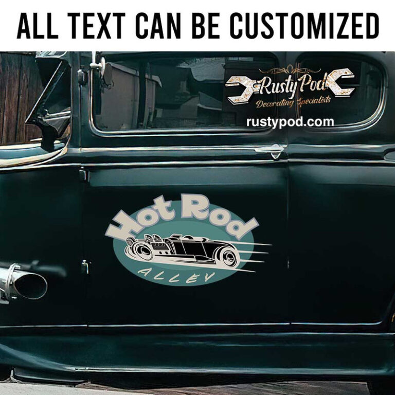 rat rod lettering hot rod alley garage lettering sticker 12392 ...