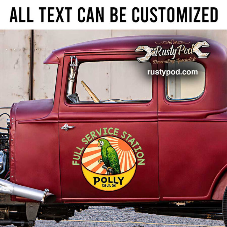 personalized gasoline service sign polly gas sign door art lettering ...