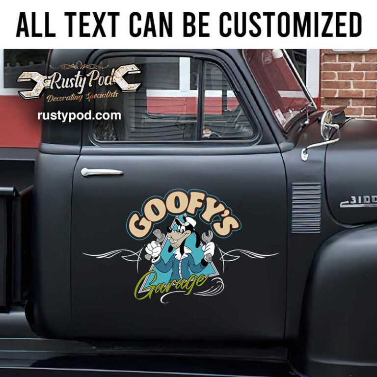 personalized acme garage goofy garage pinstriping sign sticker 12399 ...