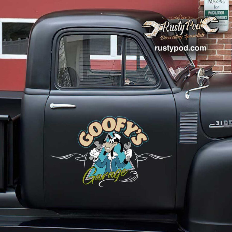 personalized acme garage goofy garage pinstriping sign sticker 12399 ...