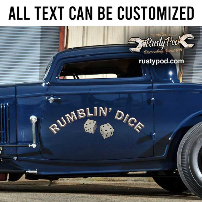 personalized dice lettering garage lettering vintage truck door sign ...