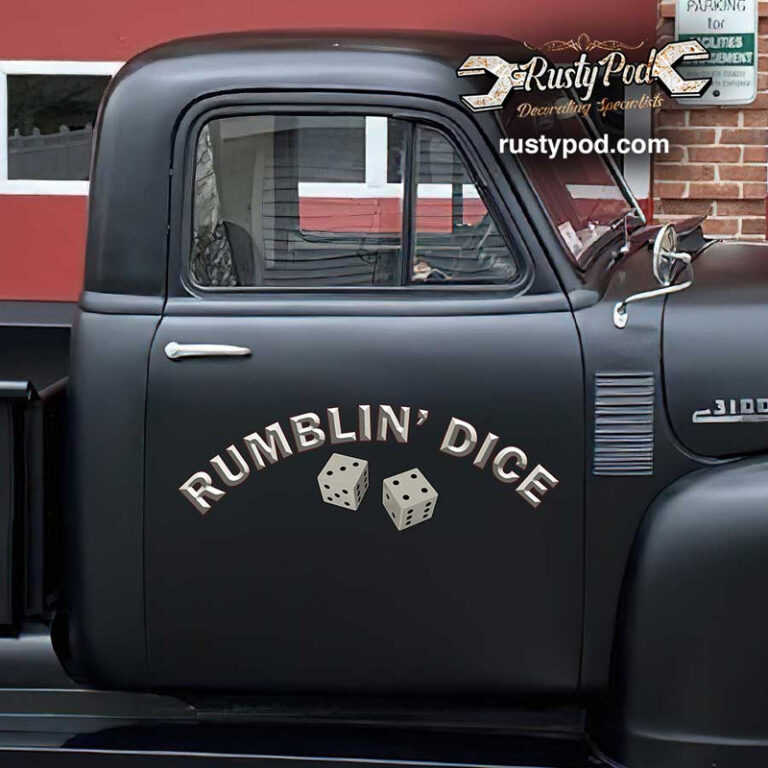 personalized dice lettering garage lettering vintage truck door sign ...