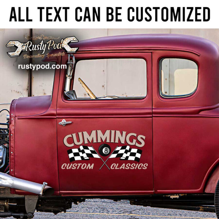 personalized eight ball and checker flag lettering custom culture hot ...