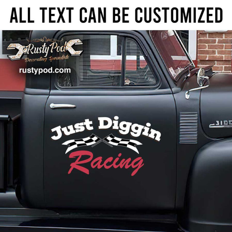 personalized racing team lettering checker flag door art hand paint rat ...