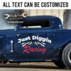 personalized racing team lettering checker flag door art hand paint rat ...