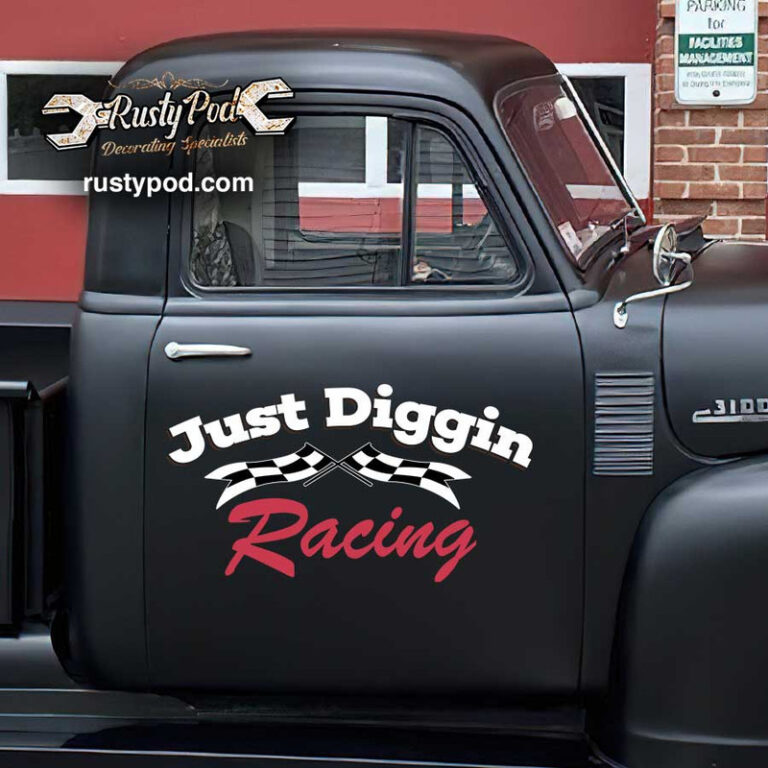 personalized racing team lettering checker flag door art hand paint rat ...