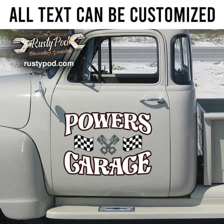 personalized crossing piston and checker flag lettering racing team ...