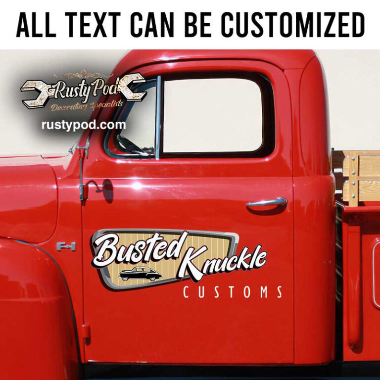 personalized garage sign lettering rat rod door art old school truck ...