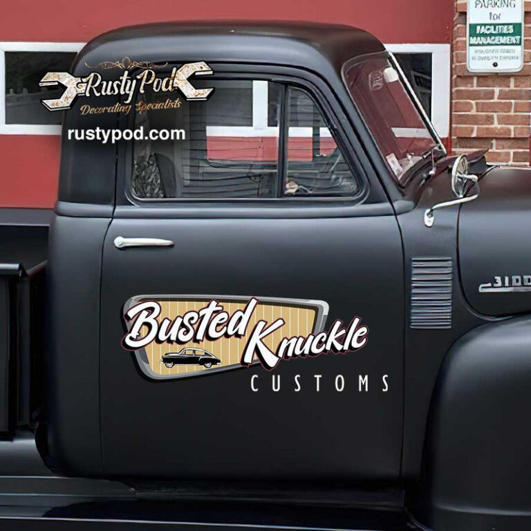 personalized garage sign lettering rat rod door art old school truck ...