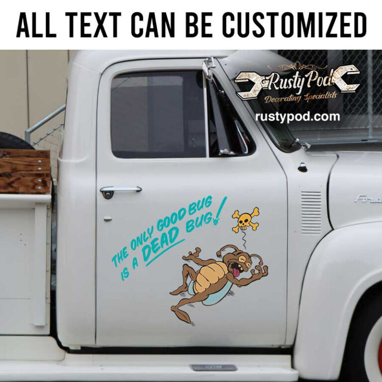 the only good bug funny sticker rat rod hand paint hot rod sticker ...